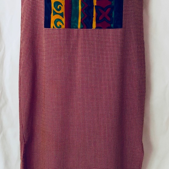 WaHaLa | Dresses | Art To Wear Straight Line Dress Red Jean Jacket ...